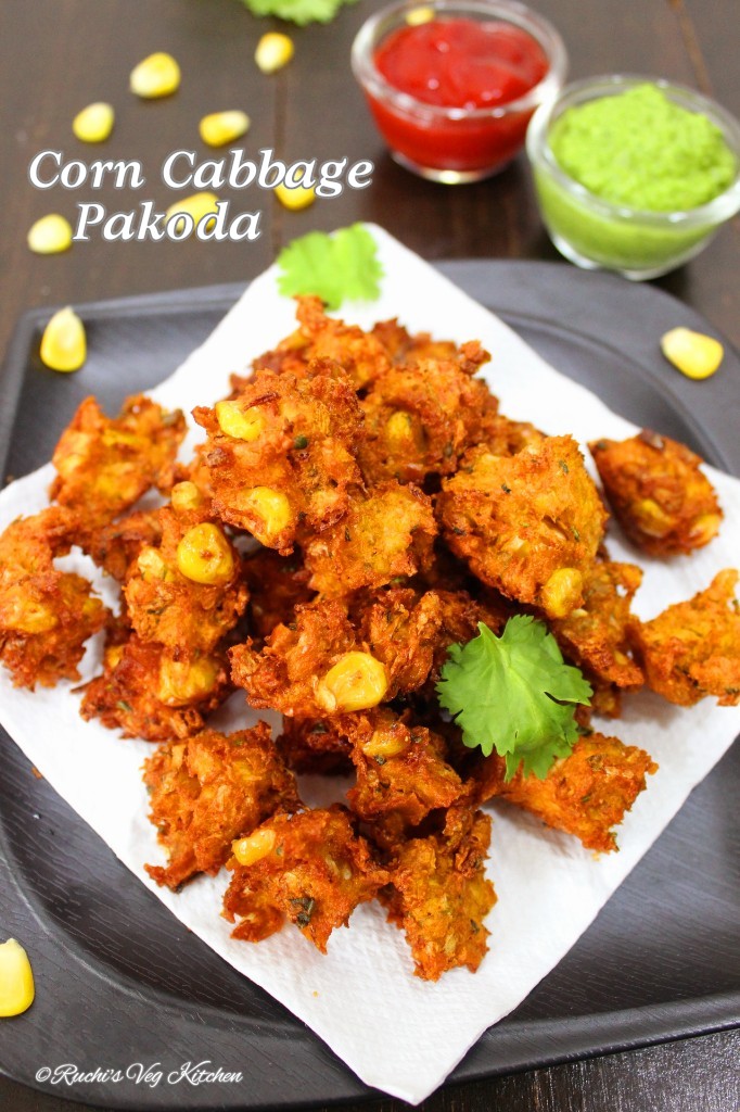 CORN CABBAGE FRITTERS / PAKODA (No Onion No Garlic) – Ruchi's Veg Kitchen