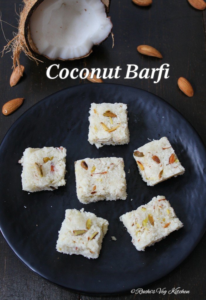 FRESH COCONUT FUDGE / COCONUT BARFI / KOPRA PAK – Ruchi's Veg Kitchen