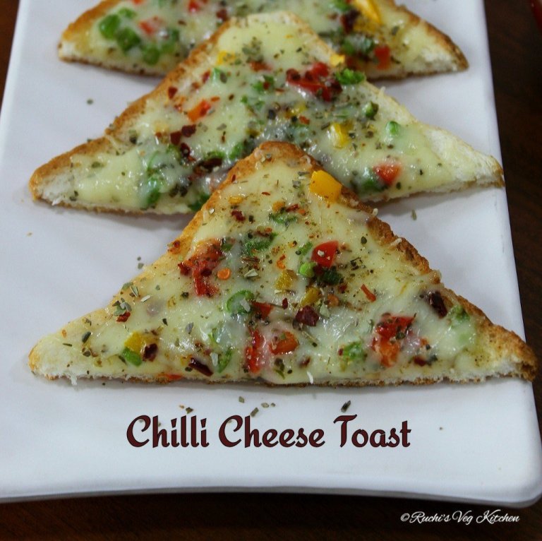 CHILLI CHEESE TOAST (On Tava) – Ruchi's Veg Kitchen