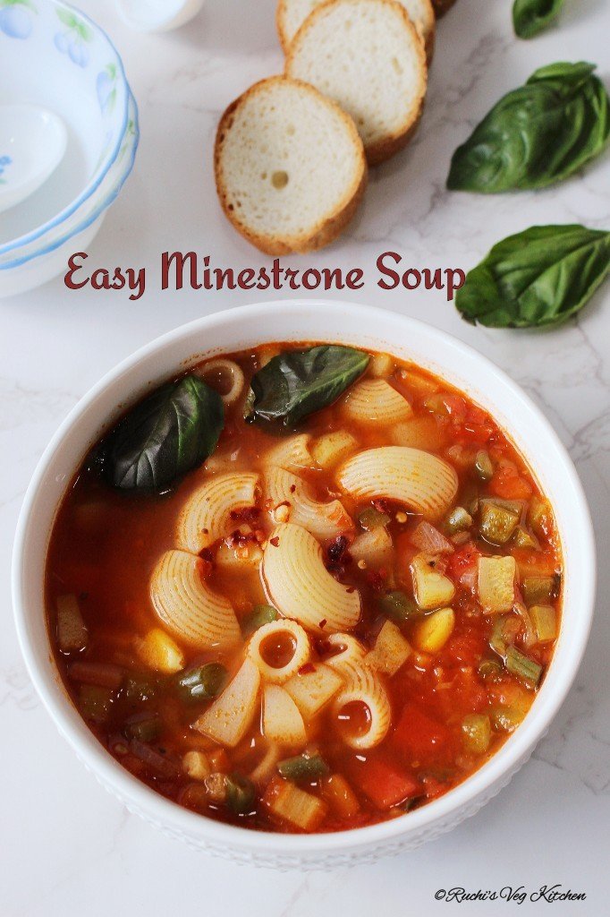 EASY MINESTRONE SOUP / NO BEAN MINESTRONE SOUP / EASY VEGETABLE PASTA ...
