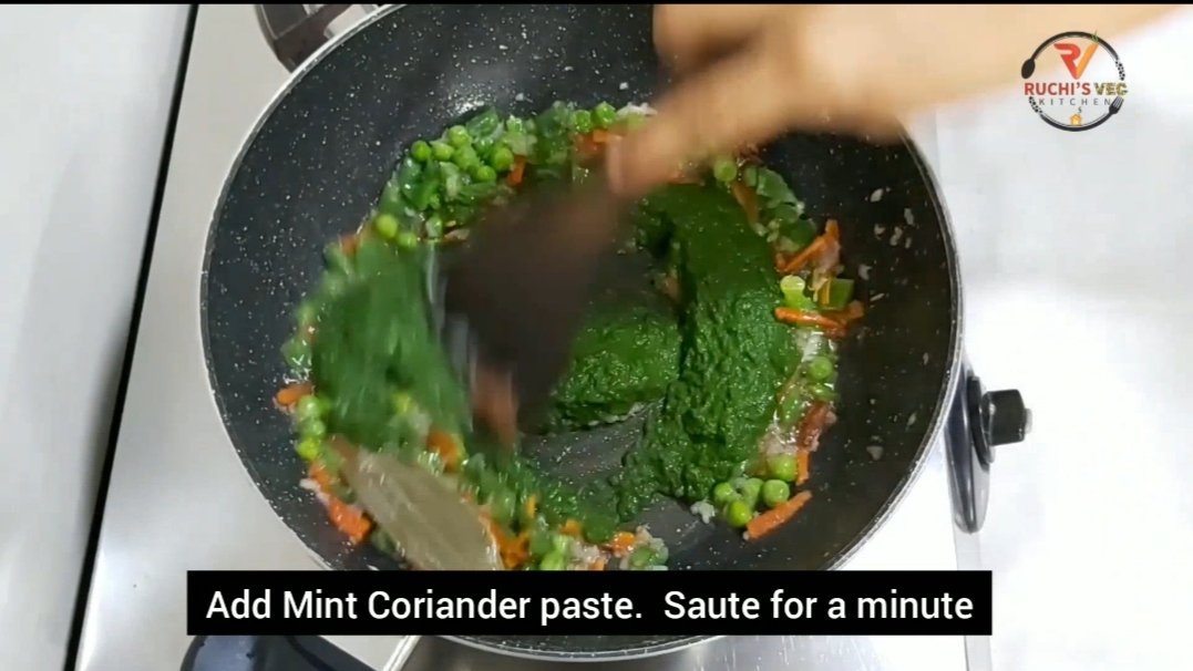 MINT CORIANDER PULAO / PUDINA DHANIYA PULAO – Ruchi's Veg Kitchen