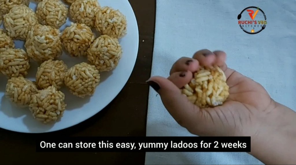 PUFFED RICE SWEET BALLS / MURMURA LADOO / MAMRA NA LADOO – Ruchi's Veg ...