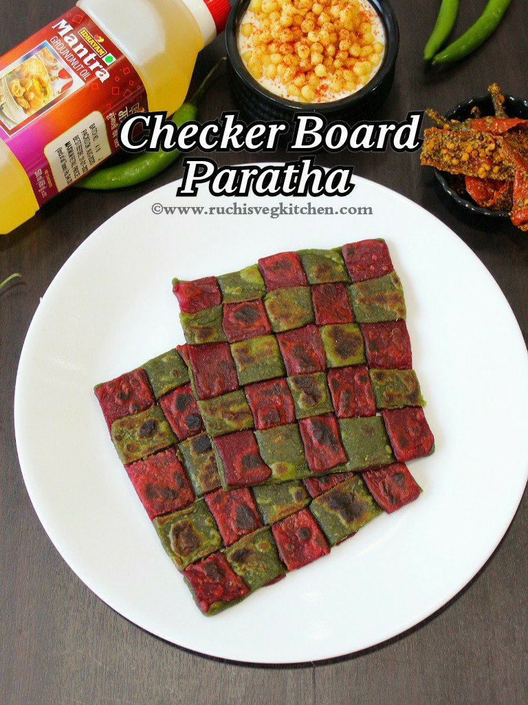 Checker Board Paratha – Ruchi's Veg Kitchen